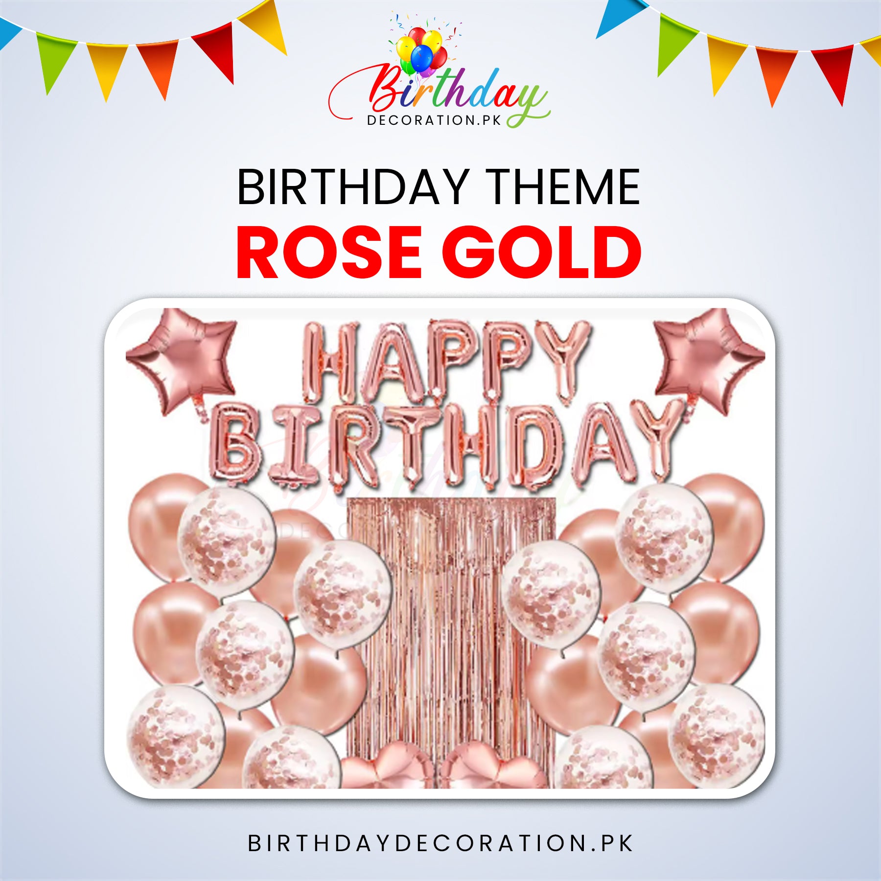 Rose Gold Birthday Theme – birthdaydecoration.pk